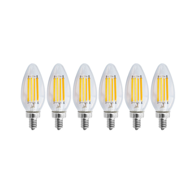 Satco 8 Watt (75 Watt Equivalent), C11 LED, Dimmable Light Bulb, Warm White E12/Candelabra Base ...